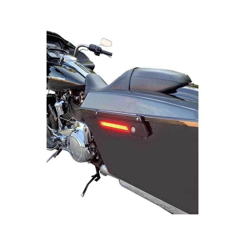 Custom Dynamics LED Saddlebag Latches, Black, Red | RUSH BIKES