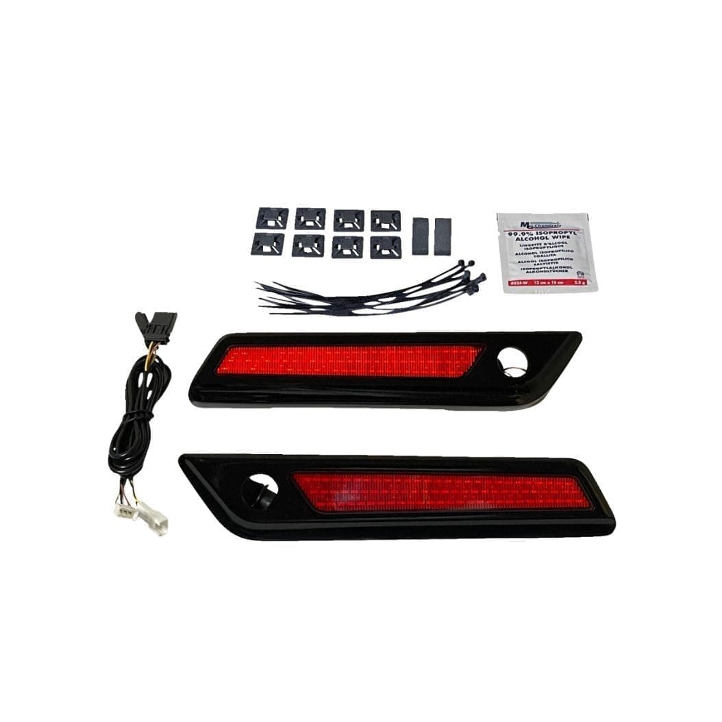 Custom Dynamics LED Saddlebag Latches, Black, Red | RUSH BIKES